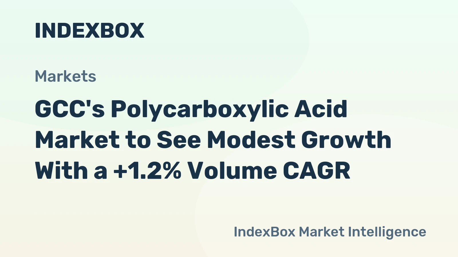 GCC's Polycarboxylic Acid Market to See Modest Growth With a +1.2% Volume CAGR