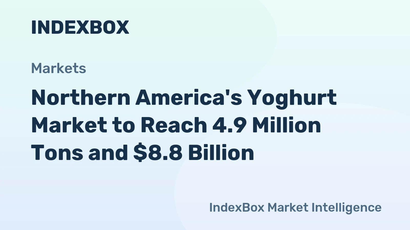 Northern America's Yoghurt Market to Reach 4.9 Million Tons and $8.8 Billion