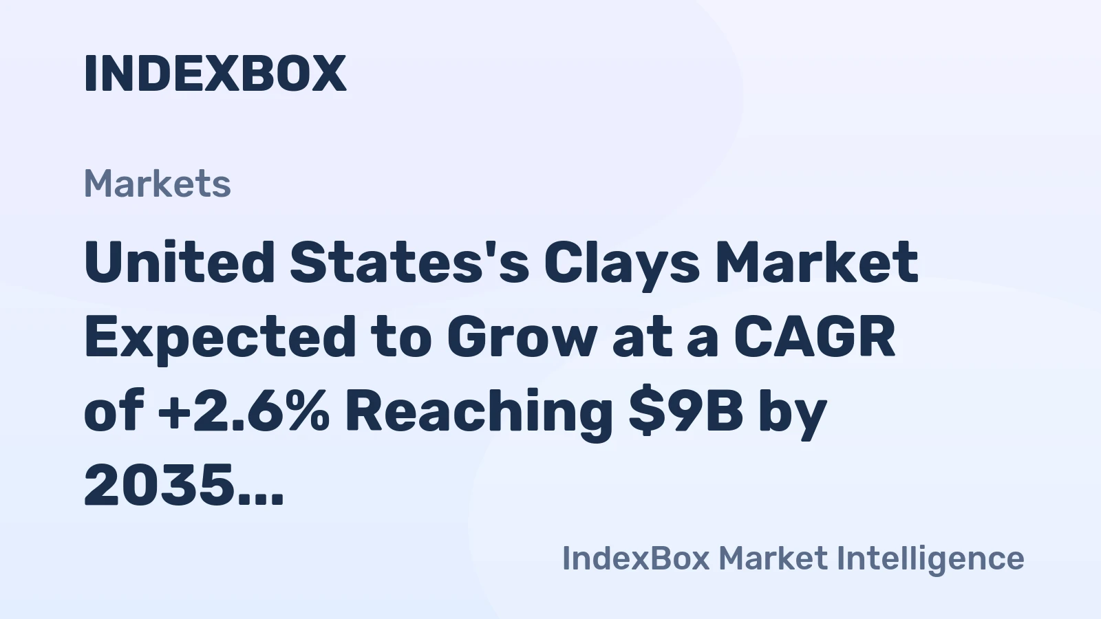 United States's Clays Market Expected to Grow at a CAGR of +2.6% Reaching $9B by 2035