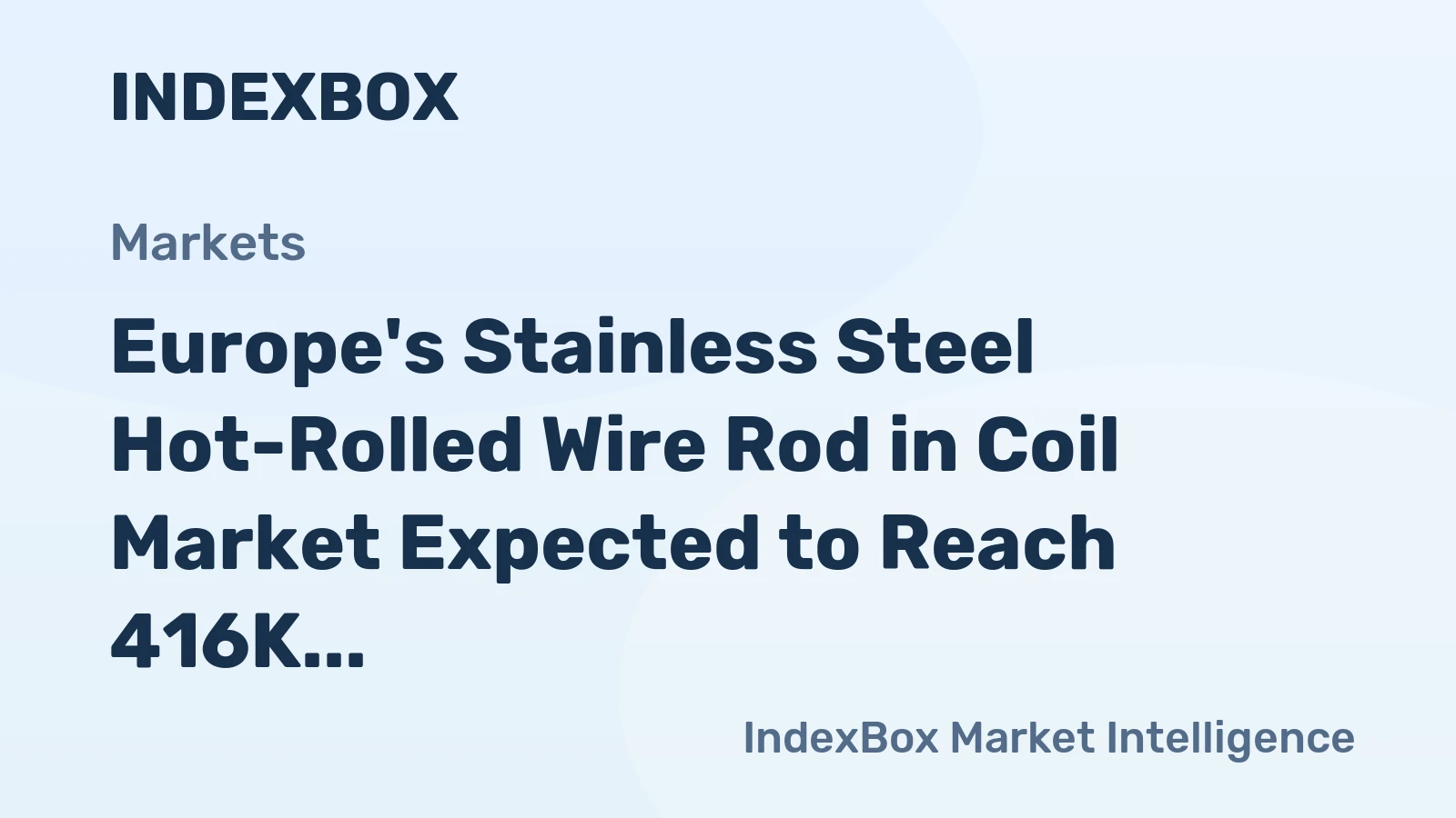 Europe's Stainless Steel Hot-Rolled Wire Rod in Coil Market Expected to Reach 416K Tons and $2B by 2035