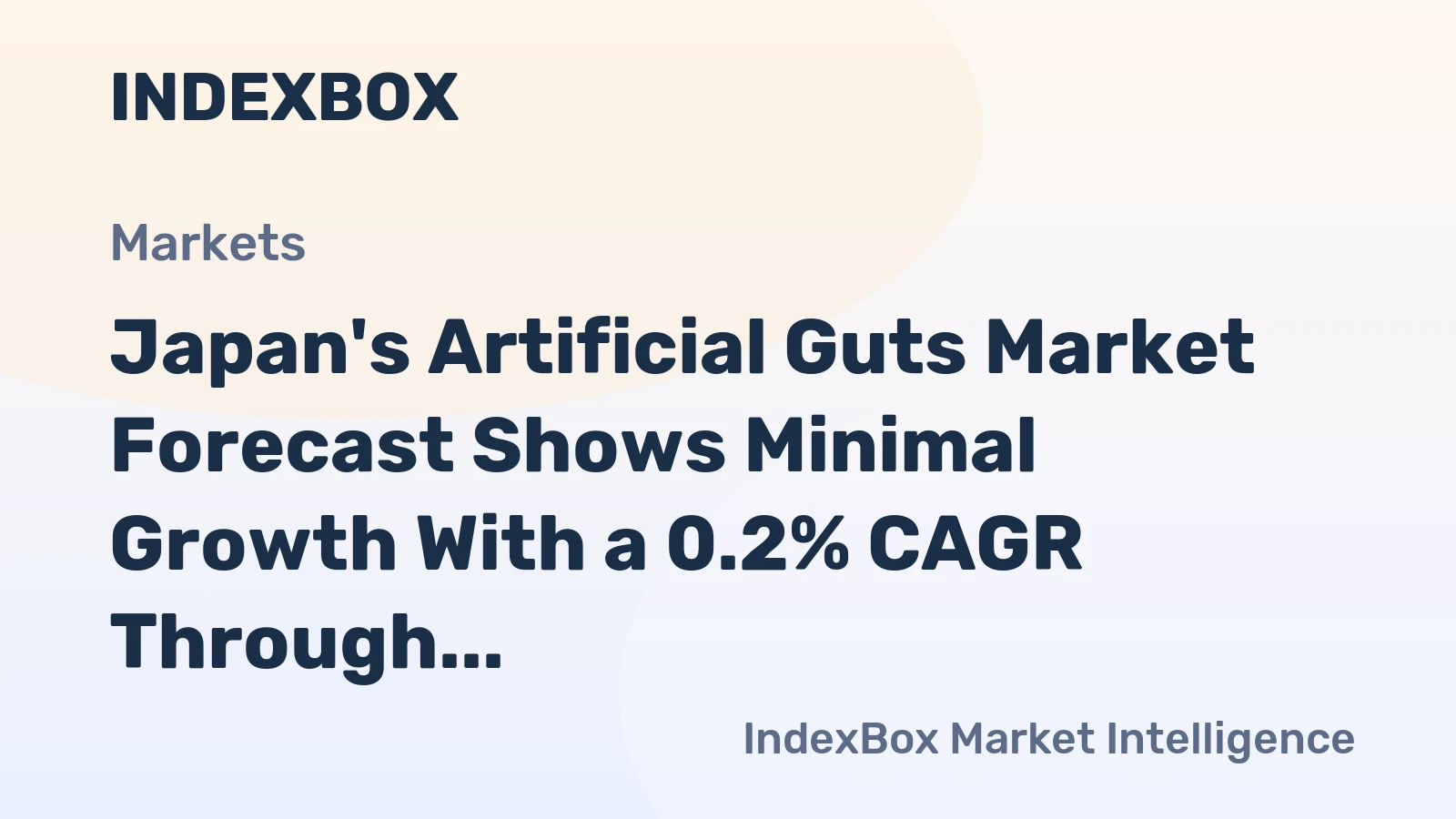 Japan's Artificial Guts Market Forecast Shows Minimal Growth With a 0.2% CAGR Through 2035