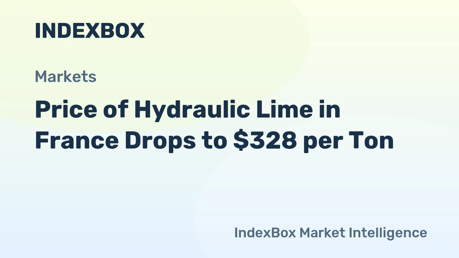 Price of Hydraulic Lime in France Drops to $328 per Ton