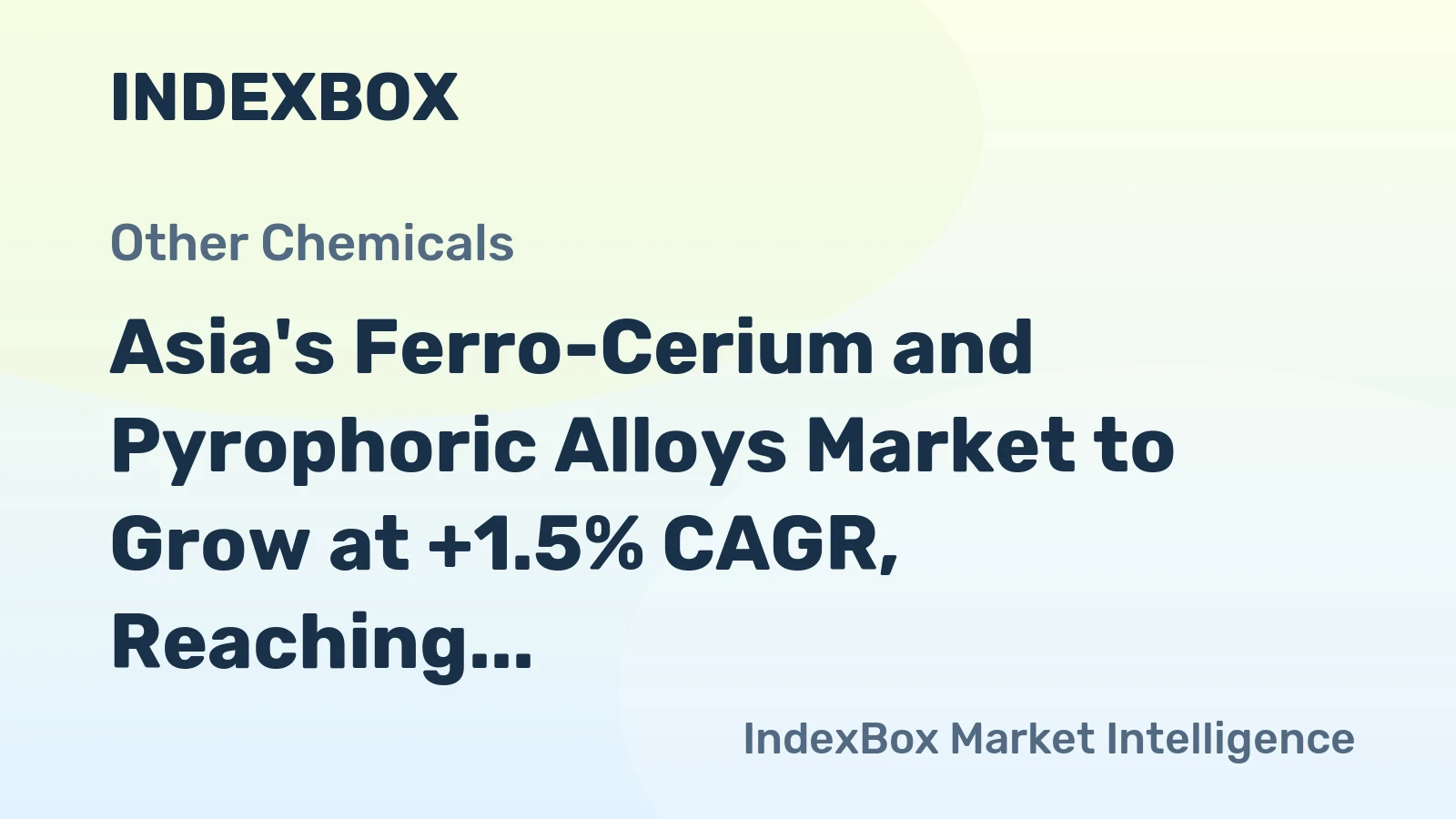 Asia's Ferro-Cerium and Pyrophoric Alloys Market to Grow at +1.5% CAGR, Reaching 1.1M Tons by 2035
