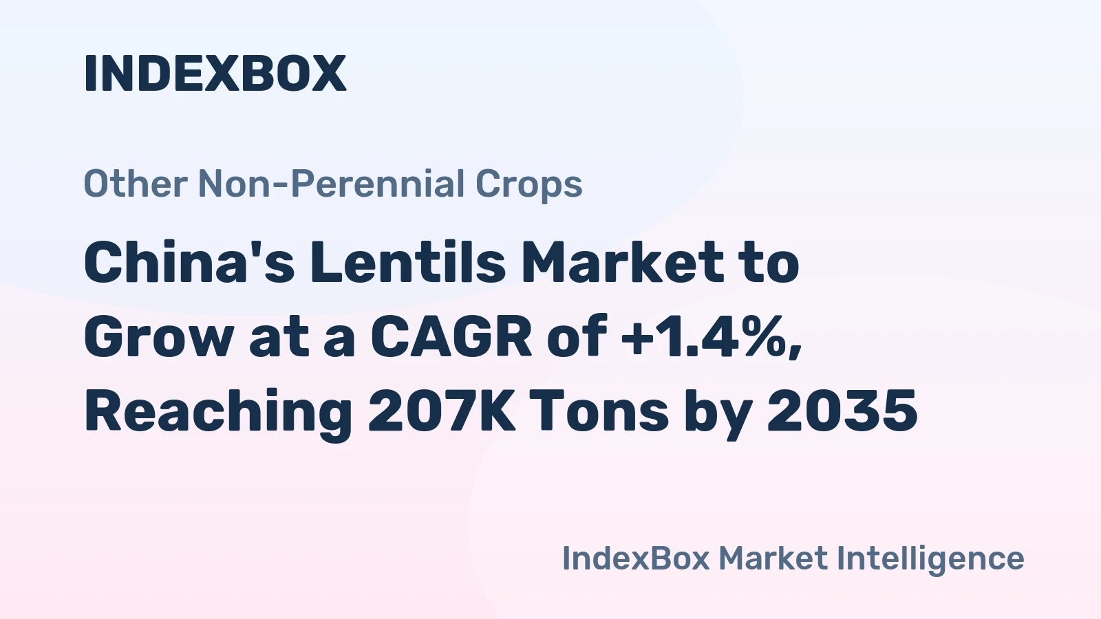 China's Lentils Market to Grow at a CAGR of +1.4%, Reaching 207K Tons by 2035