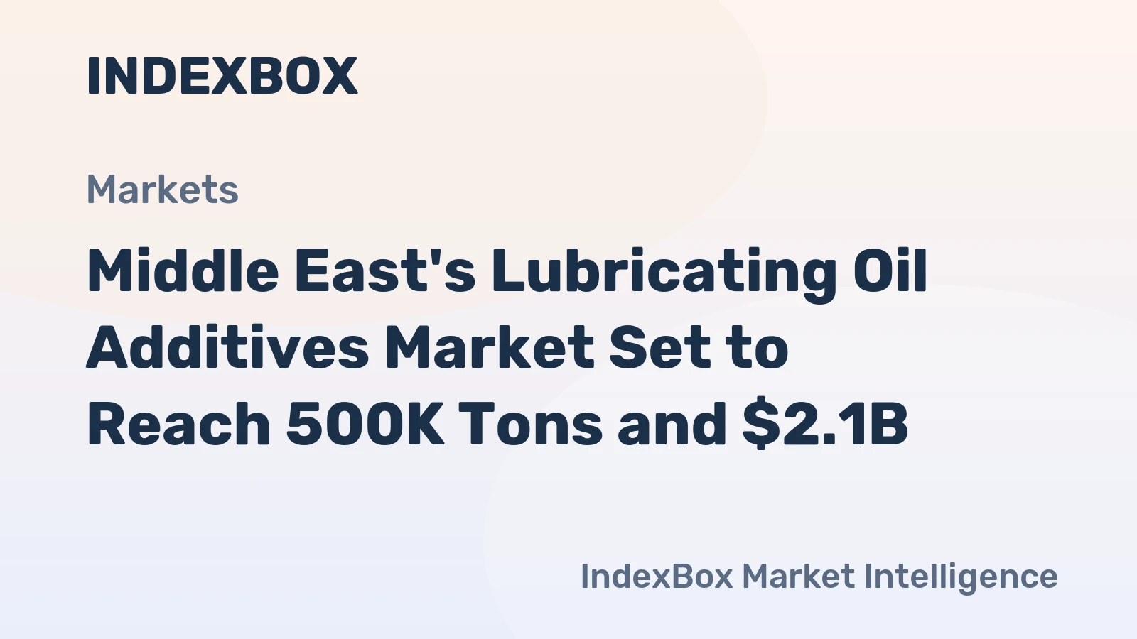Middle East's Lubricating Oil Additives Market Set to Reach 500K Tons and $2.1B