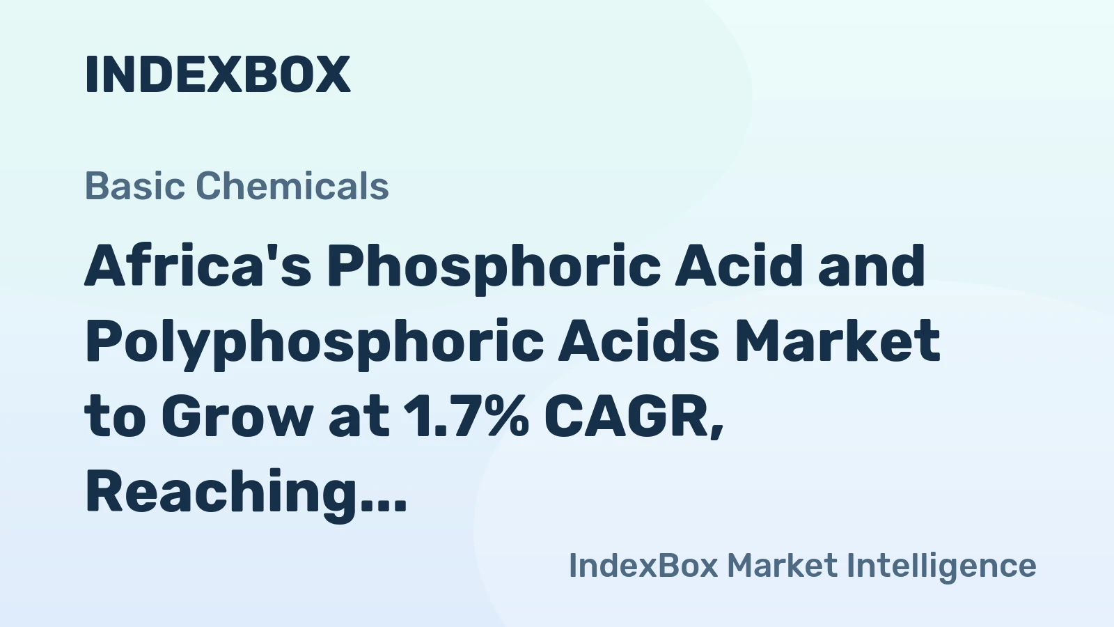 Africa's Phosphoric Acid and Polyphosphoric Acids Market to Grow at 1.7% CAGR, Reaching 1.4M Tons by 2035