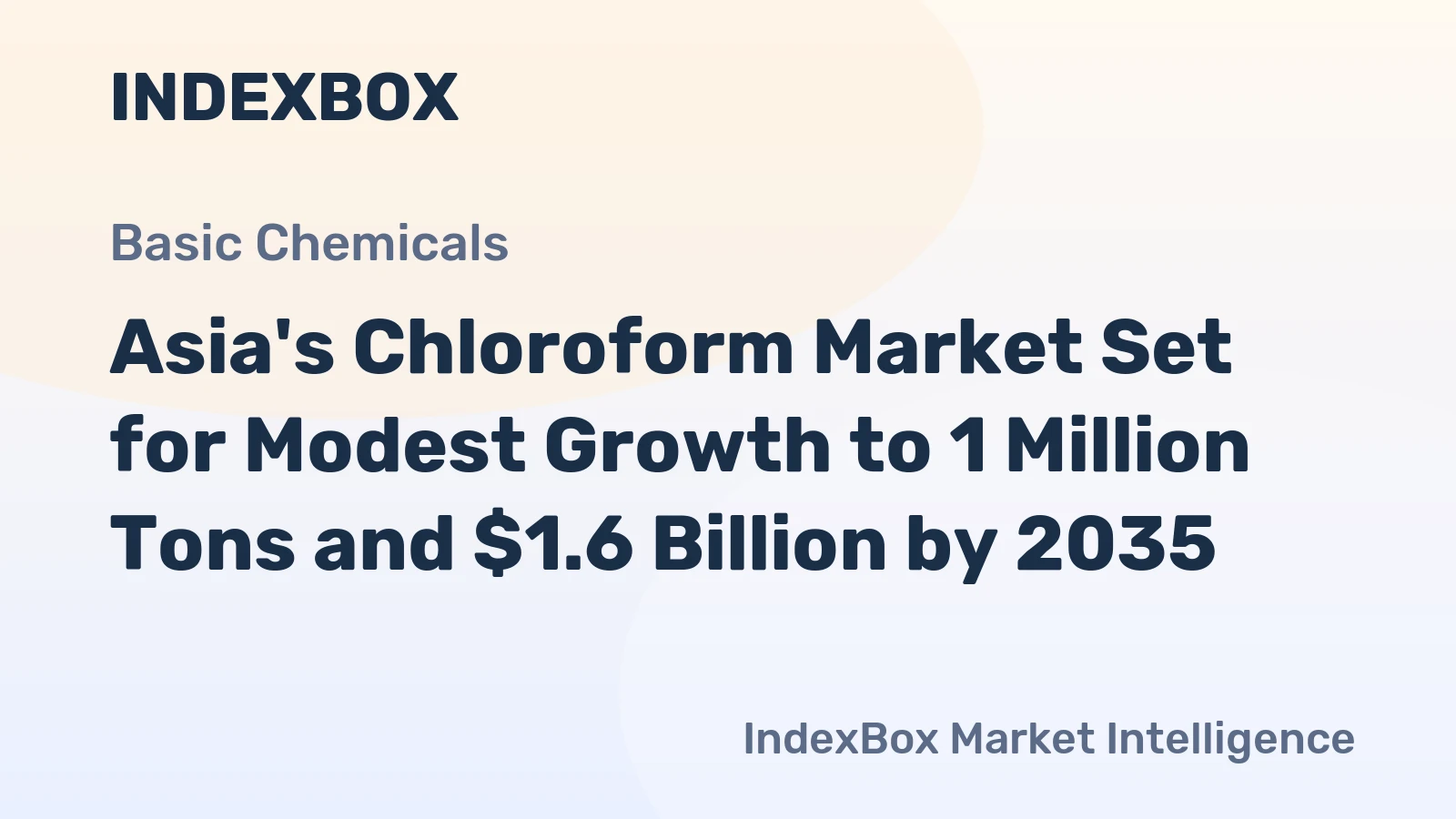 Asia's Chloroform Market Set for Modest Growth to 1 Million Tons and $1.6 Billion by 2035