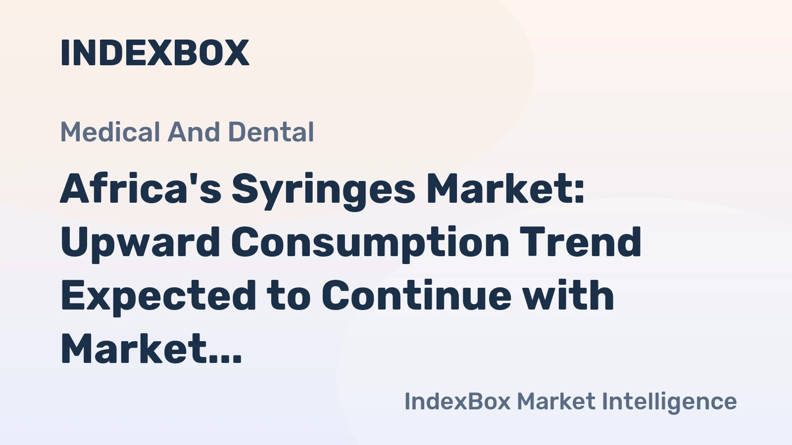 Africa's Syringes Market: Upward Consumption Trend Expected to Continue with Market Volume Reaching 7.5B Units and Value Surpassing $827M by 2035