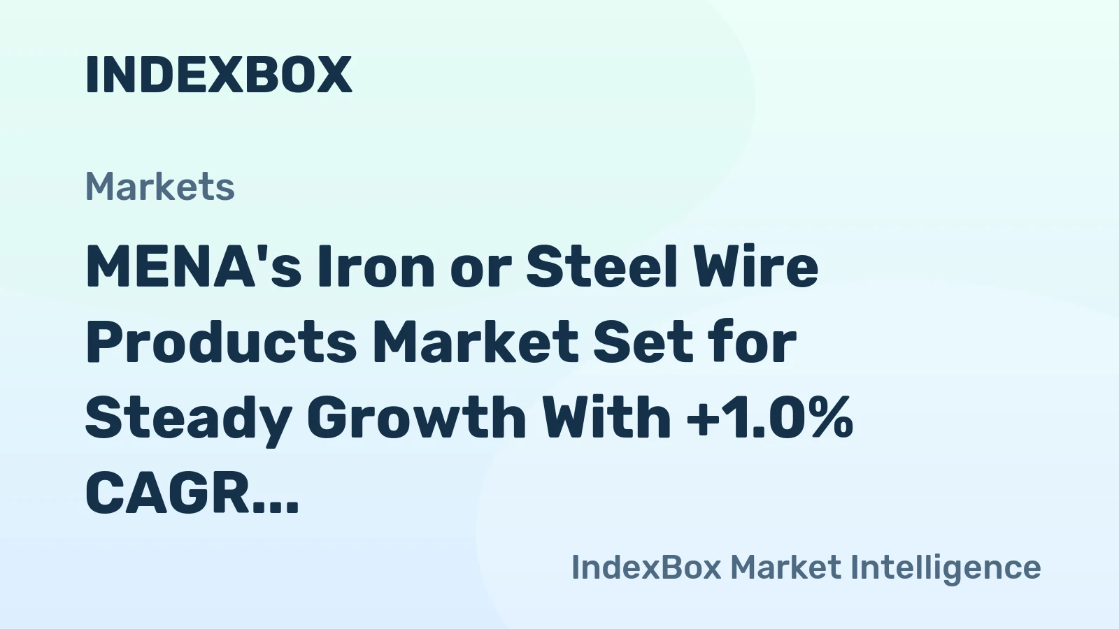 MENA's Iron or Steel Wire Products Market Set for Steady Growth With +1.0% CAGR Through 2035