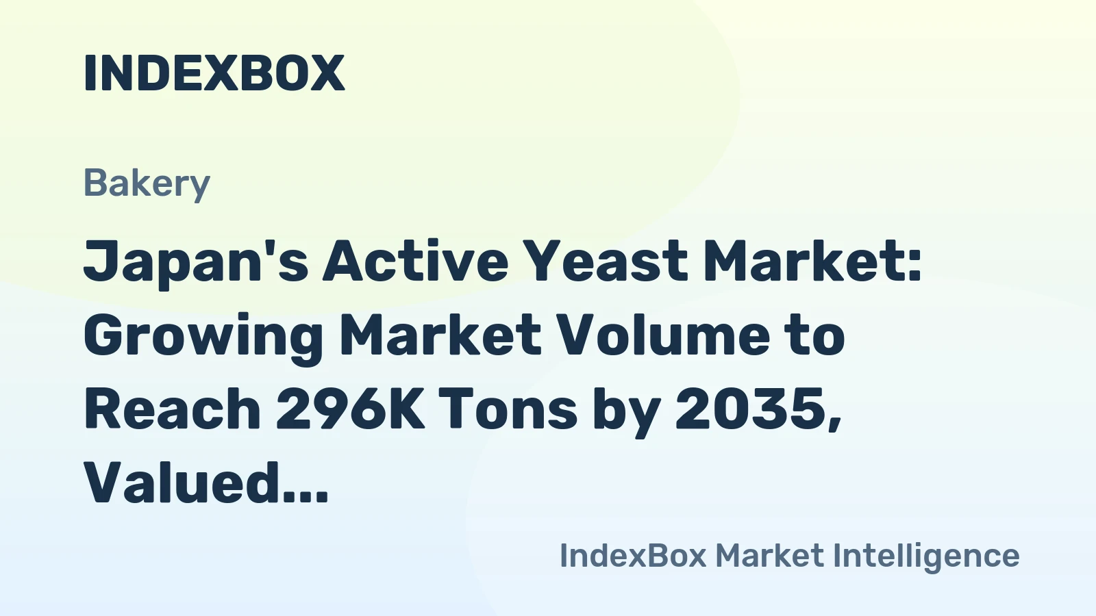 Japan's Active Yeast Market: Growing Market Volume to Reach 296K Tons by 2035, Valued at $8.8B