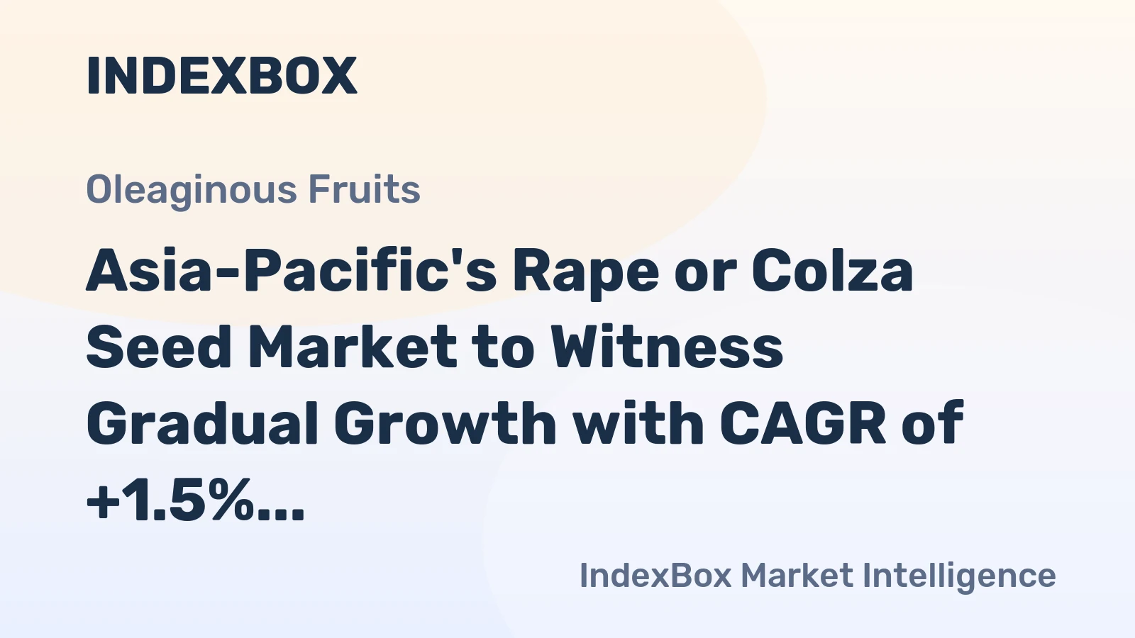 Asia-Pacific's Rape or Colza Seed Market to Witness Gradual Growth with CAGR of +1.5% through 2035, Reaching $33.9B in Value
