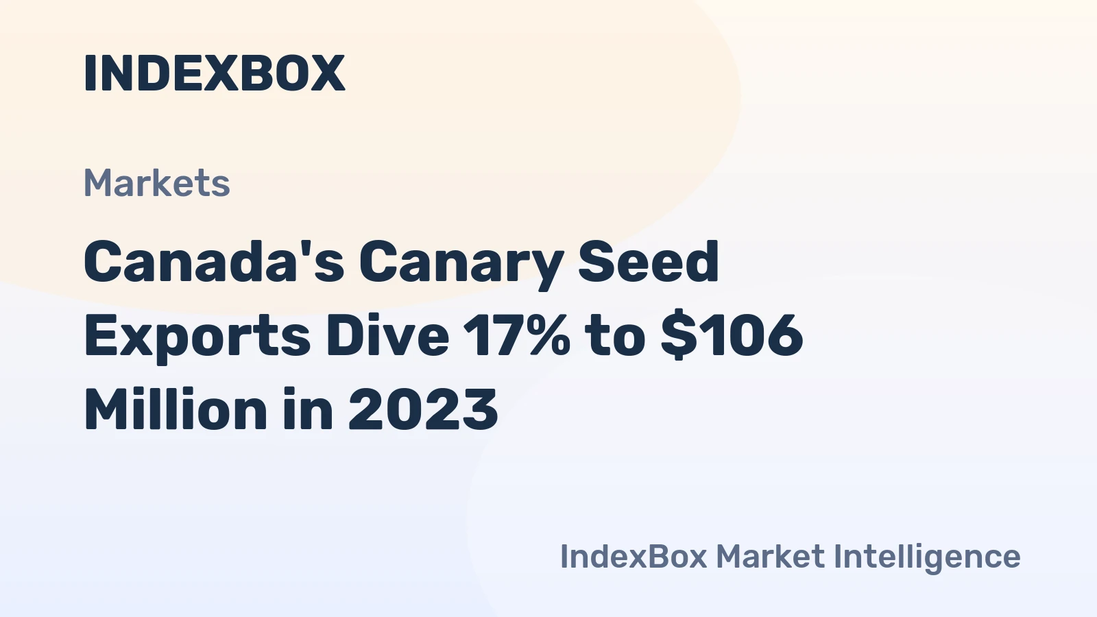 Canada's Canary Seed Exports Dive 17% to $106 Million in 2023