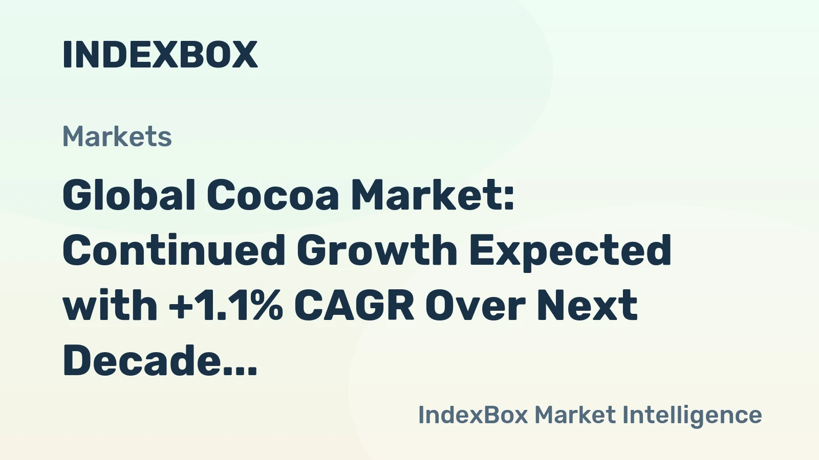 Global Cocoa Market: Continued Growth Expected with +1.1% CAGR Over Next Decade