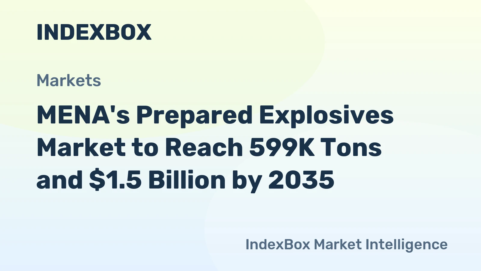 MENA's Prepared Explosives Market to Reach 599K Tons and $1.5 Billion by 2035