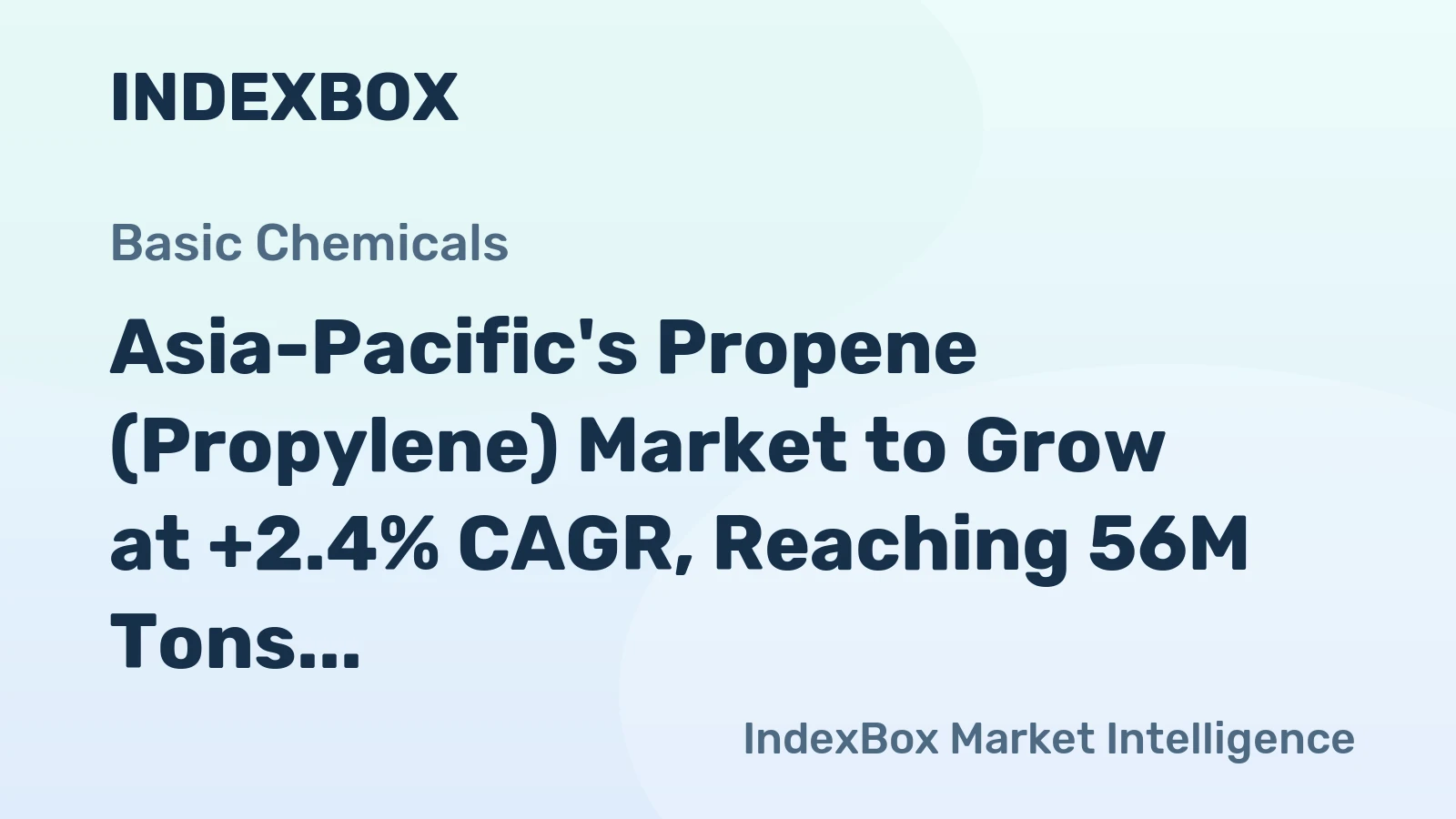 Asia-Pacific's Propene (Propylene) Market to Grow at +2.4% CAGR, Reaching 56M Tons by 2035