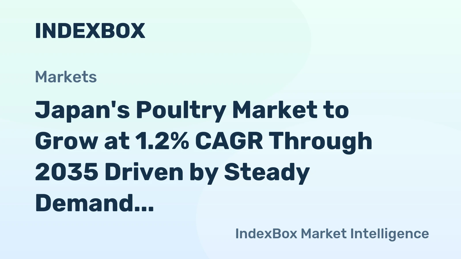 Japan's Poultry Market to Grow at 1.2% CAGR Through 2035 Driven by Steady Demand