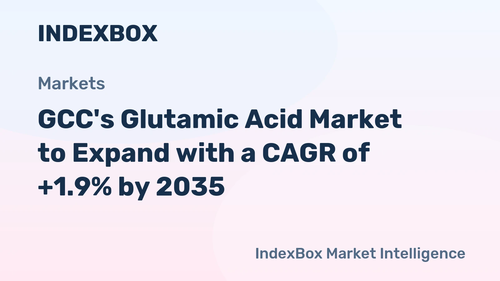 GCC's Glutamic Acid Market to Expand with a CAGR of +1.9% by 2035