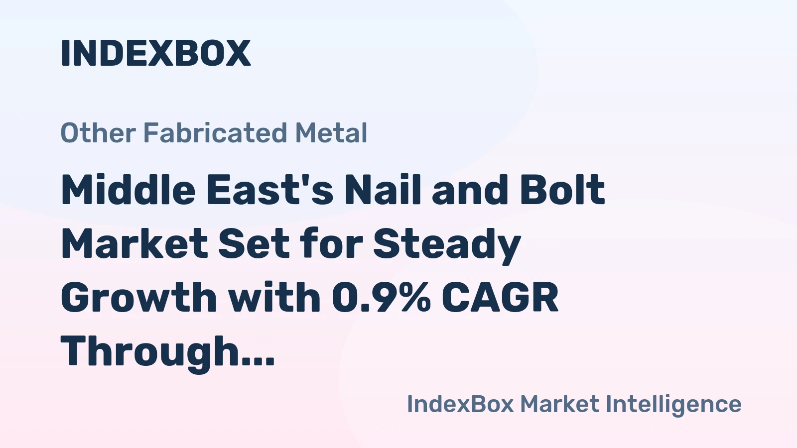 Middle East's Nail and Bolt Market Set for Steady Growth with 0.9% CAGR Through 2035