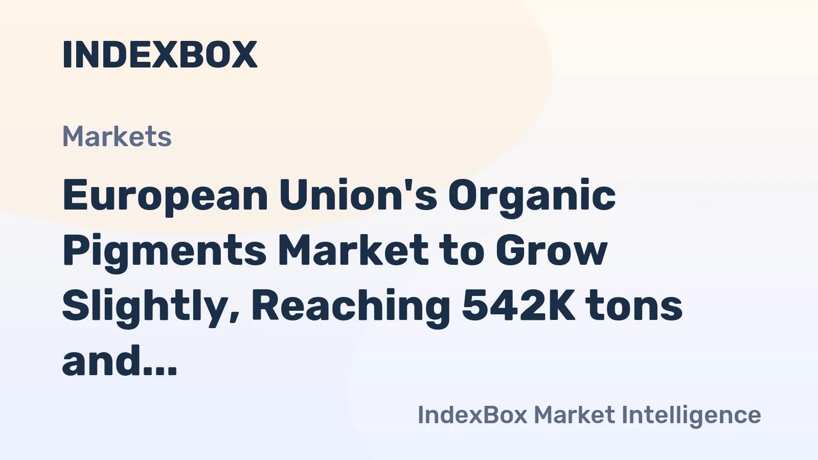 European Union's Organic Pigments Market to Grow Slightly, Reaching 542K tons and $4.5B by 2035