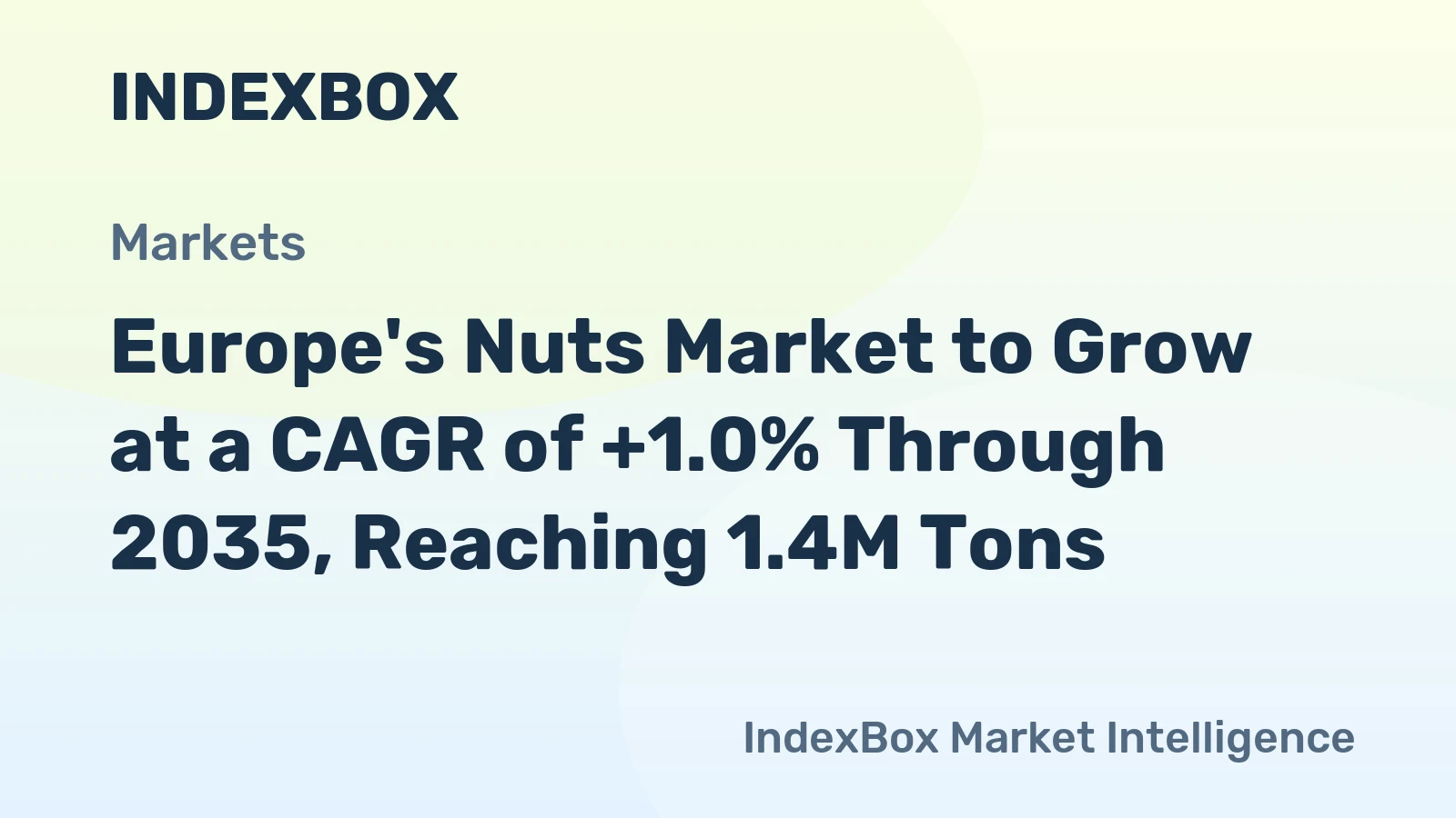 Europe's Nuts Market to Grow at a CAGR of +1.0% Through 2035, Reaching 1.4M Tons