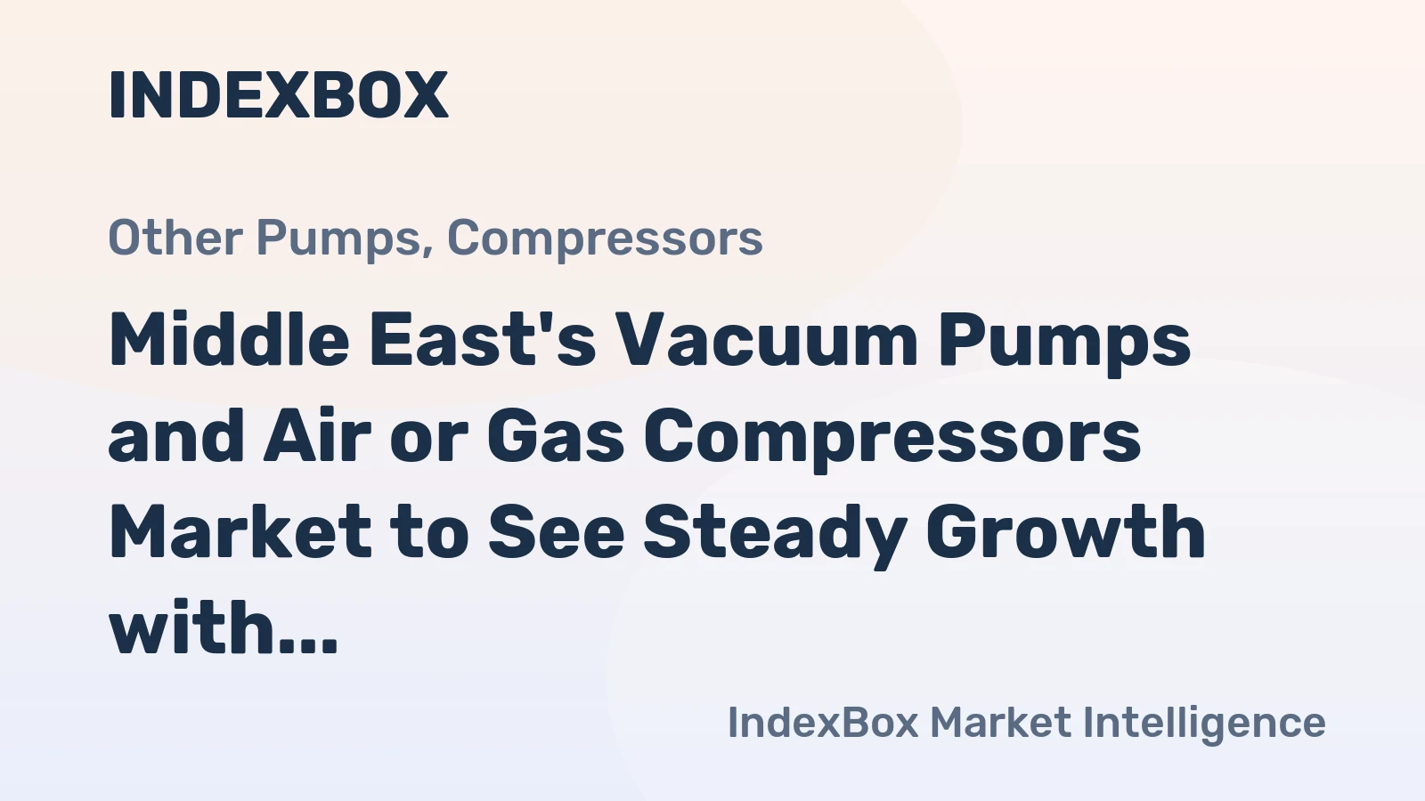 Middle East's Vacuum Pumps and Air or Gas Compressors Market to See Steady Growth with a CAGR of +2.6% Reaching $4.7B by 2035
