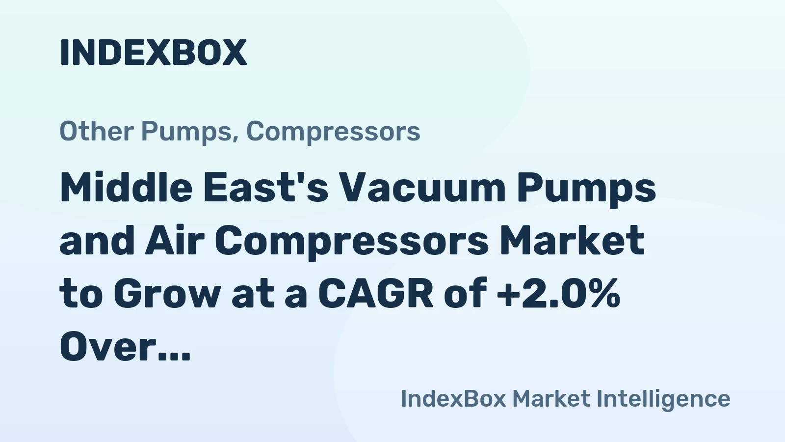 Middle East's Vacuum Pumps and Air Compressors Market to Grow at a CAGR of +2.0% Over the Next Decade