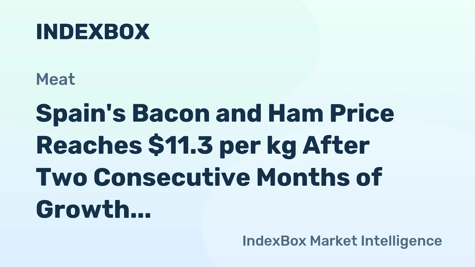 Spain's Bacon and Ham Price Reaches $11.3 per kg After Two Consecutive Months of Growth