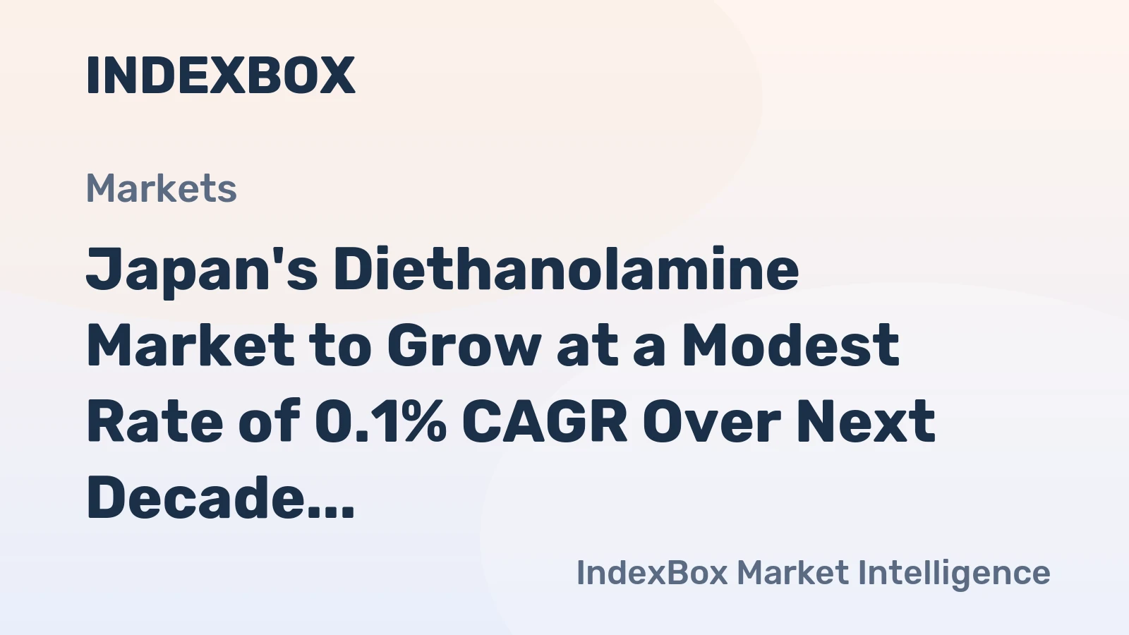 Japan's Diethanolamine Market to Grow at a Modest Rate of 0.1% CAGR Over Next Decade
