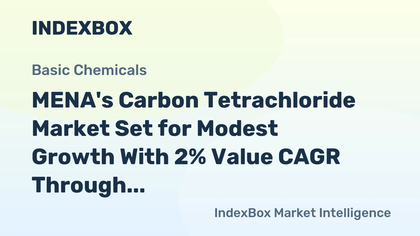 MENA's Carbon Tetrachloride Market Set for Modest Growth With 2% Value CAGR Through 2035