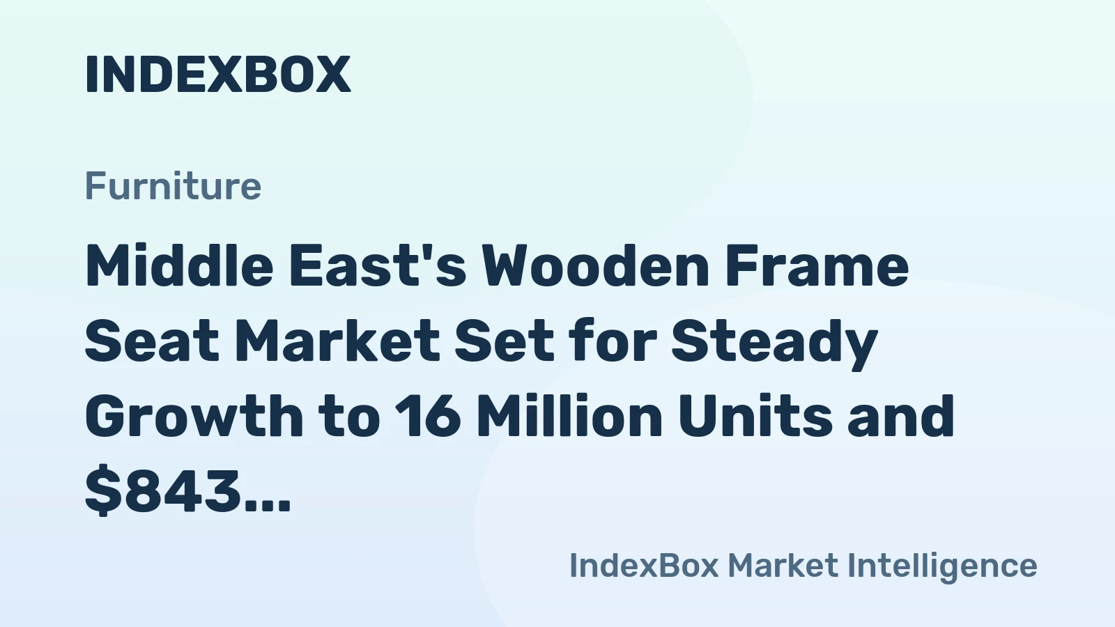 Middle East's Wooden Frame Seat Market Set for Steady Growth to 16 Million Units and $843 Million Value