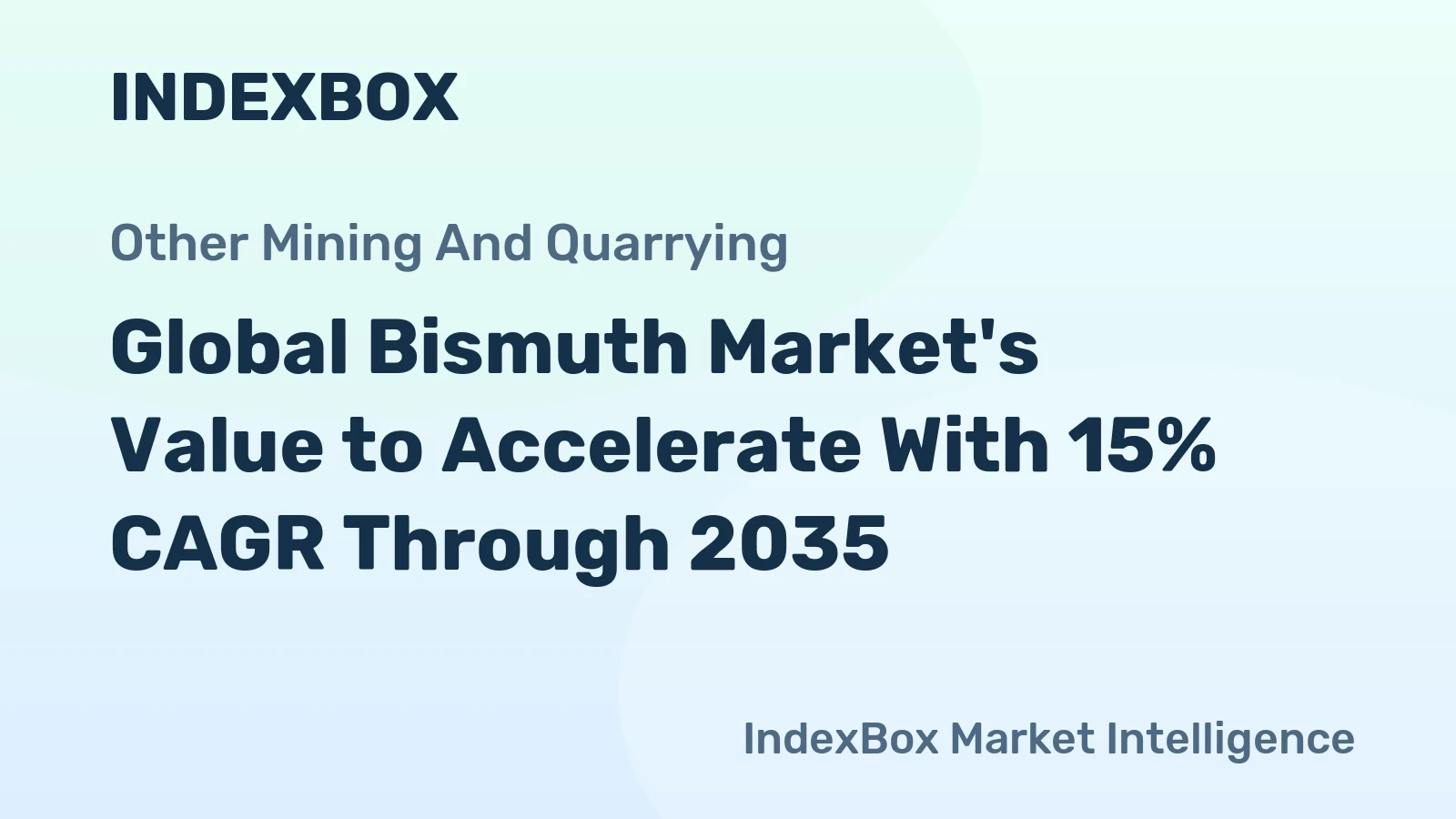 Global Bismuth Market's Value to Accelerate With 15% CAGR Through 2035