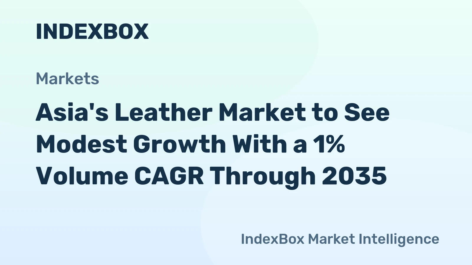 Asia's Leather Market to See Modest Growth With a 1% Volume CAGR Through 2035