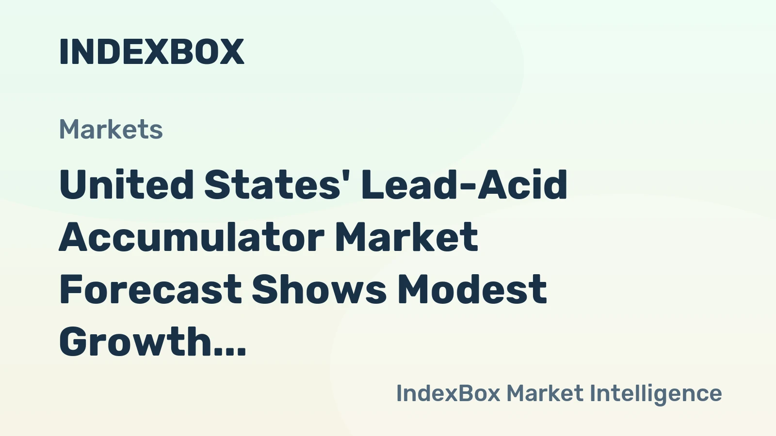United States' Lead-Acid Accumulator Market Forecast Shows Modest Growth With 0.3% CAGR in Value Through 2035