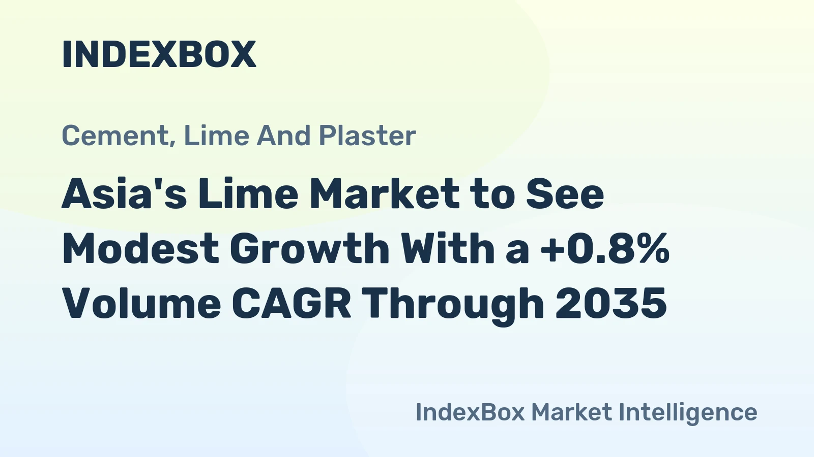 Asia's Lime Market to See Modest Growth With a +0.8% Volume CAGR Through 2035