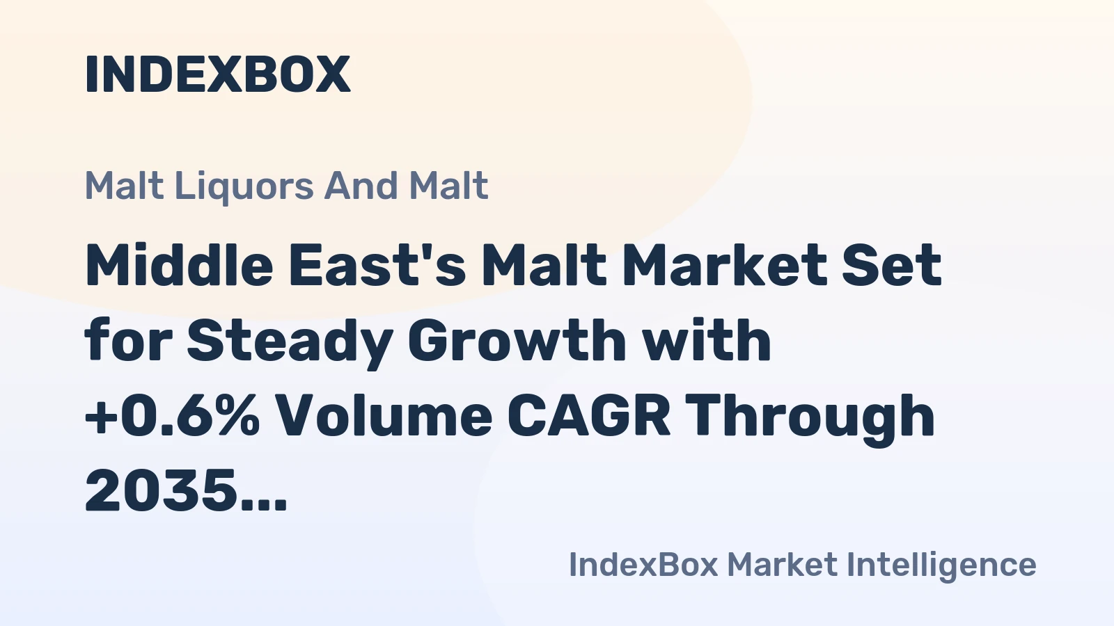 Middle East's Malt Market Set for Steady Growth with +0.6% Volume CAGR Through 2035