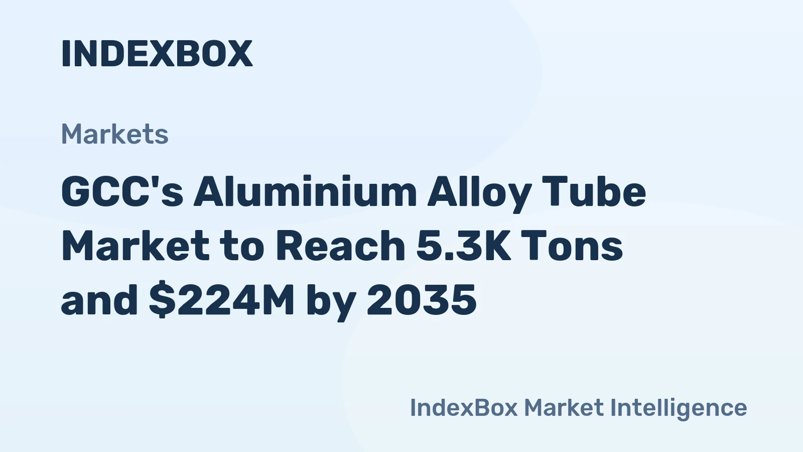 GCC's Aluminium Alloy Tube Market to Reach 5.3K Tons and $224M by 2035