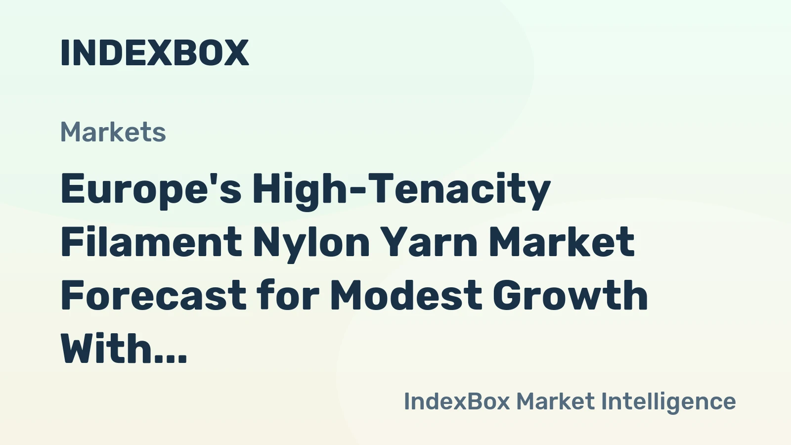 Europe's High-Tenacity Filament Nylon Yarn Market Forecast for Modest Growth With a 1.7% Value CAGR