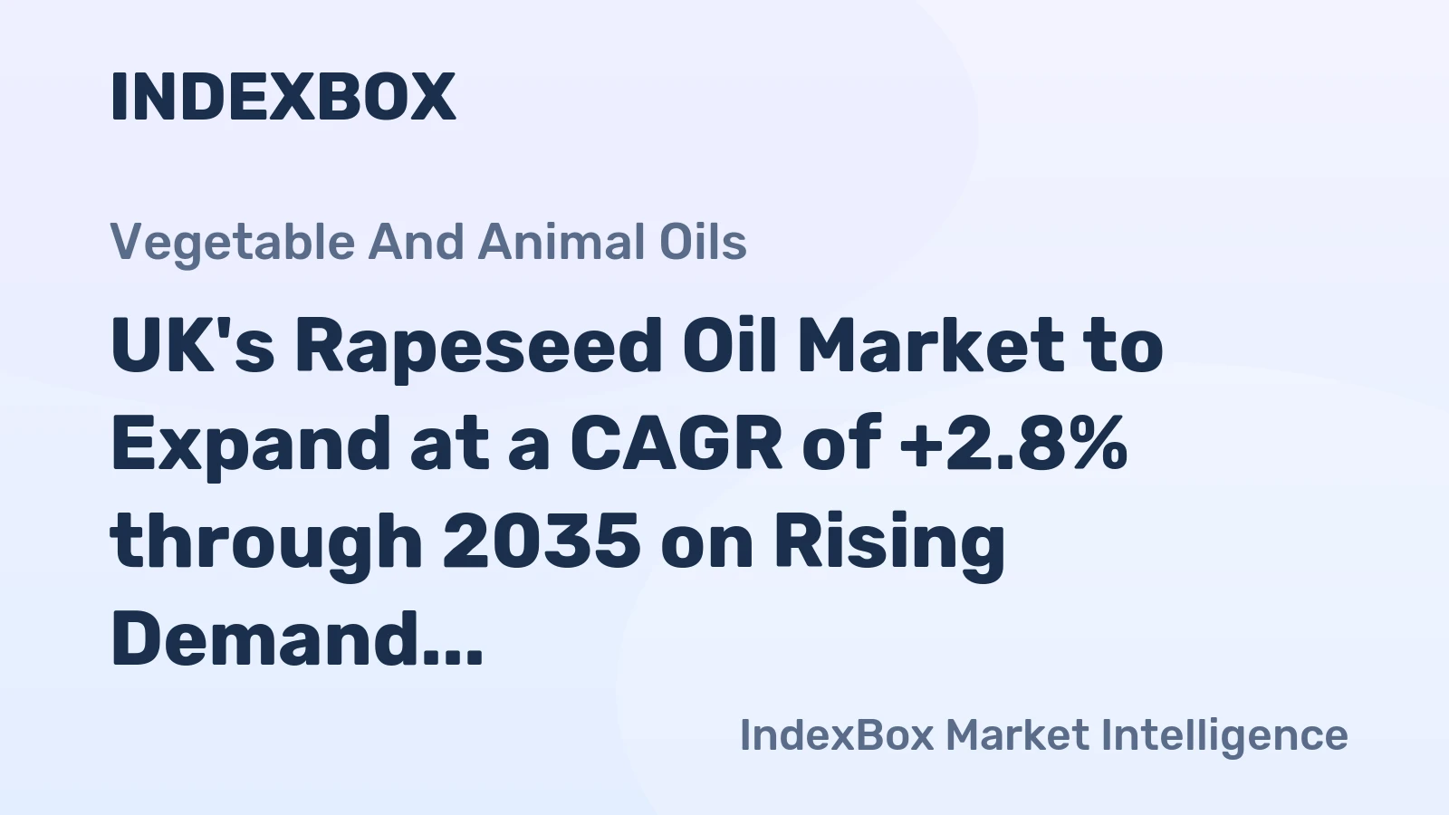 UK's Rapeseed Oil Market to Expand at a CAGR of +2.8% through 2035 on Rising Demand