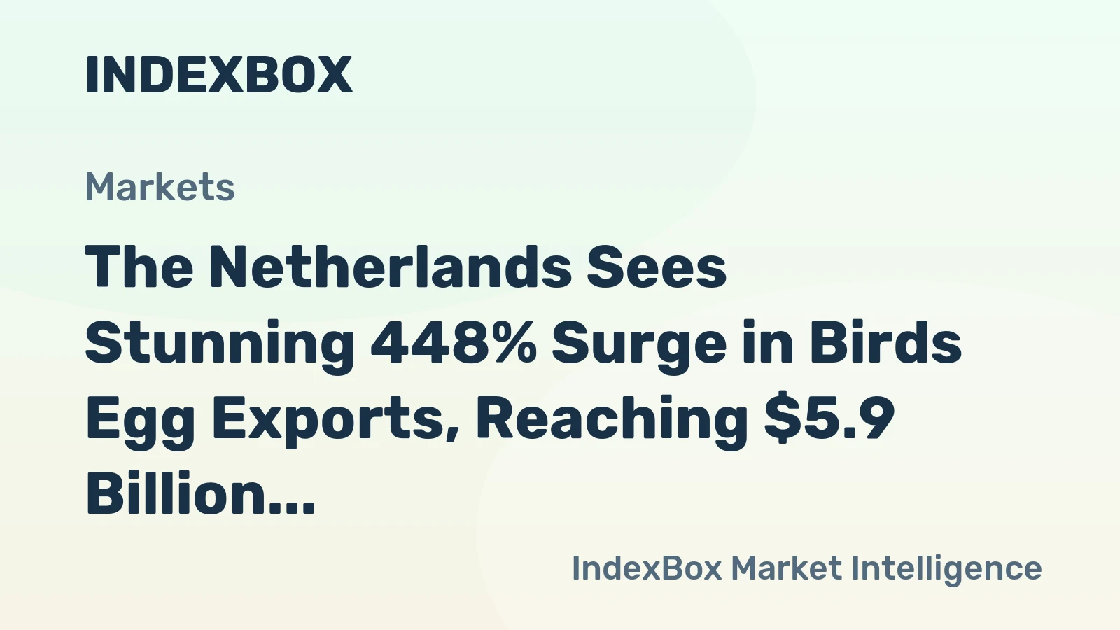 The Netherlands Sees Stunning 448% Surge in Birds Egg Exports, Reaching $5.9 Billion Record in 2024