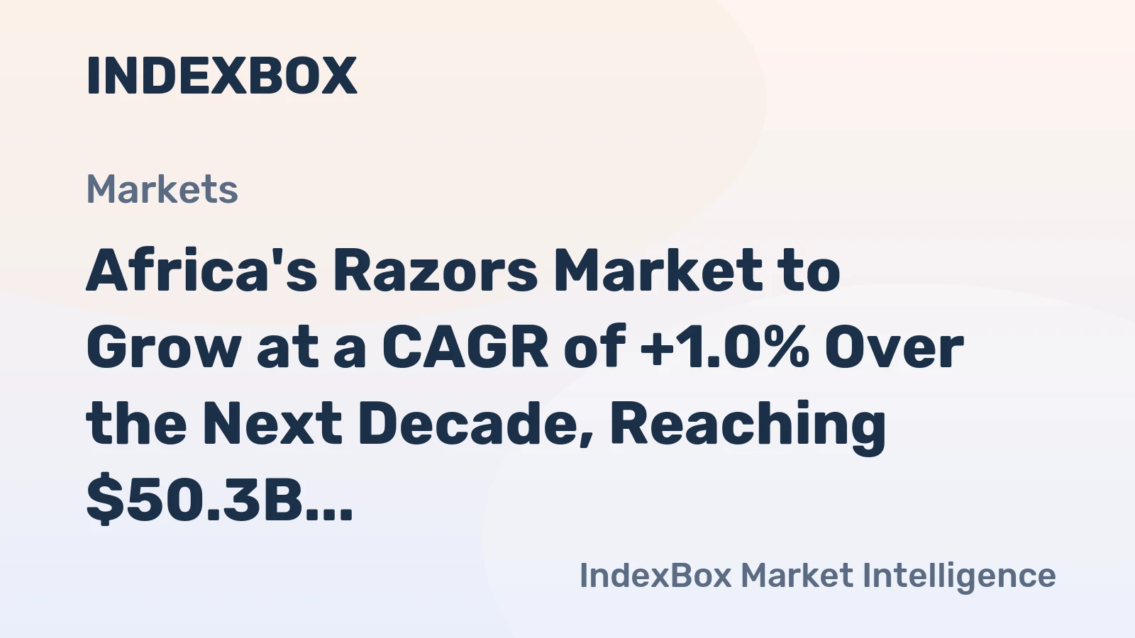 Africa's Razors Market to Grow at a CAGR of +1.0% Over the Next Decade, Reaching $50.3B by 2035