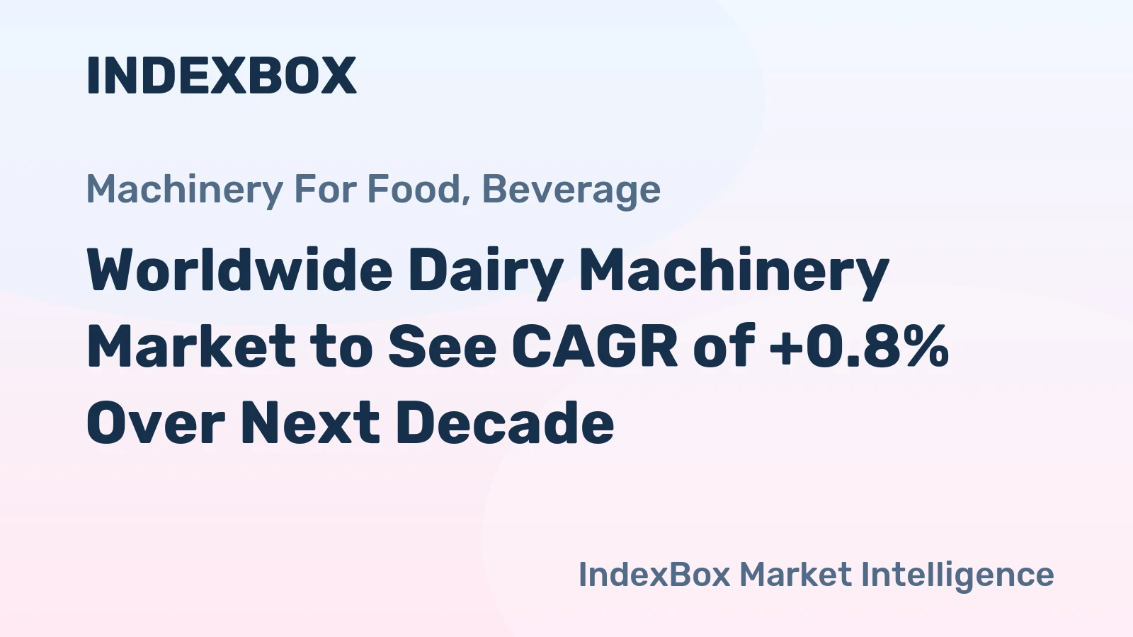 Worldwide Dairy Machinery Market to See CAGR of +0.8% Over Next Decade