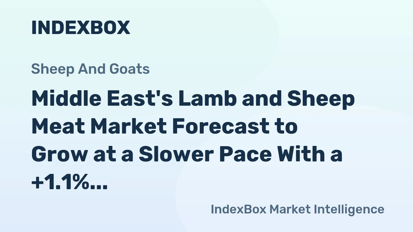 Middle East's Lamb and Sheep Meat Market Forecast to Grow at a Slower Pace With a +1.1% CAGR in Value