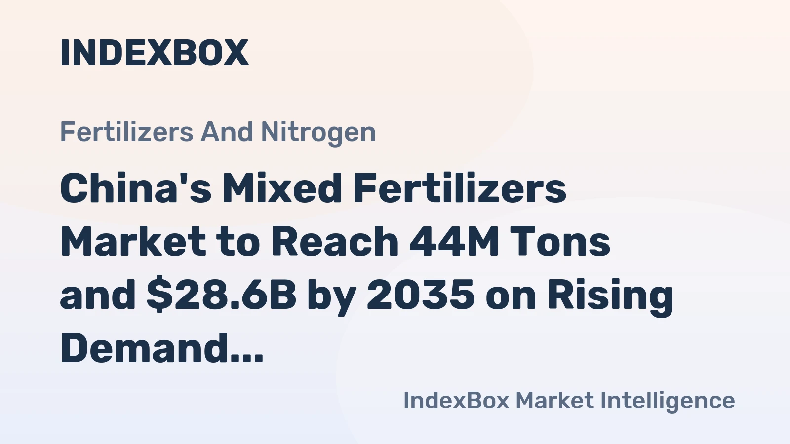 China's Mixed Fertilizers Market to Reach 44M Tons and $28.6B by 2035 on Rising Demand