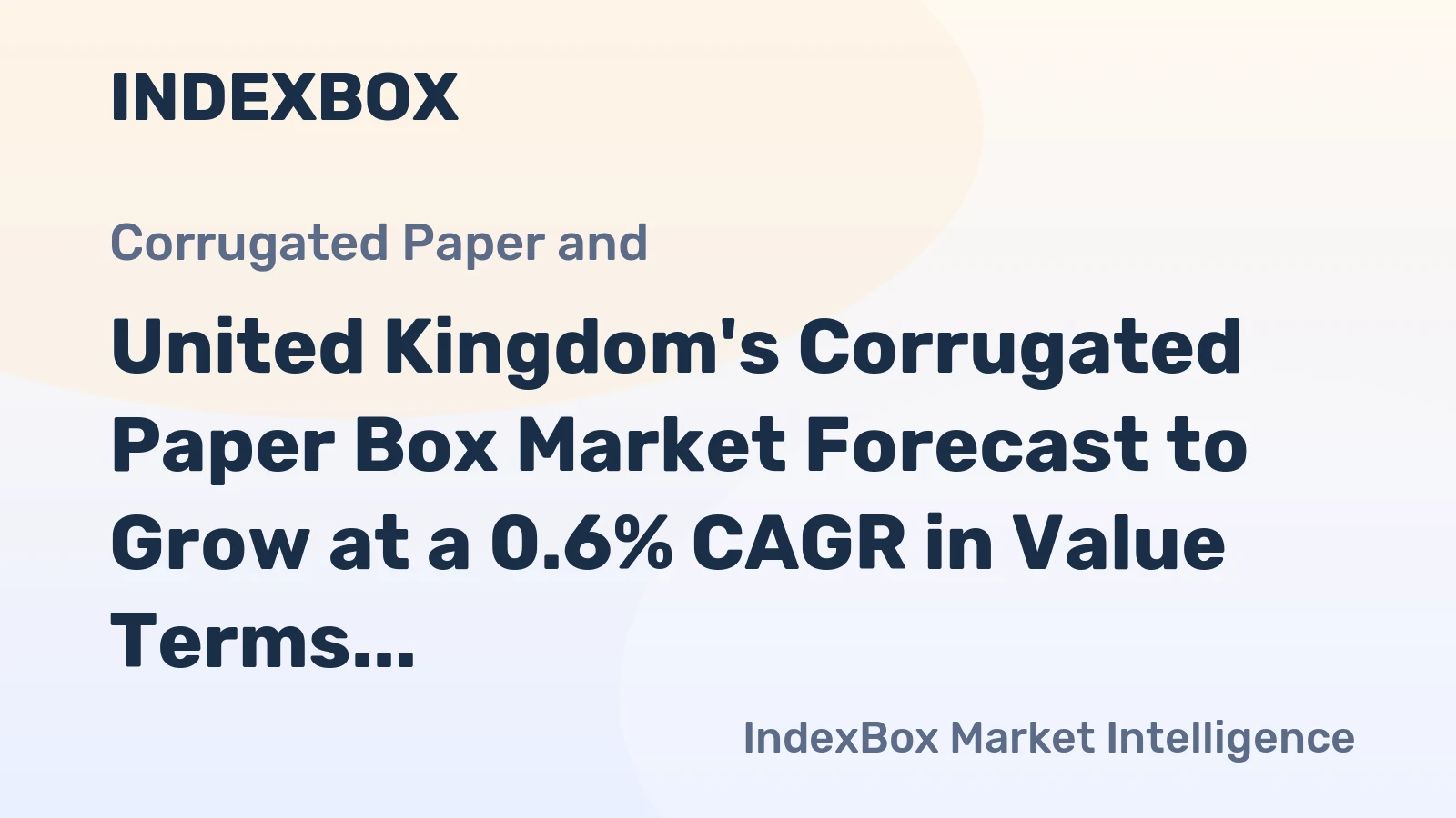 United Kingdom's Corrugated Paper Box Market Forecast to Grow at a 0.6% CAGR in Value Terms