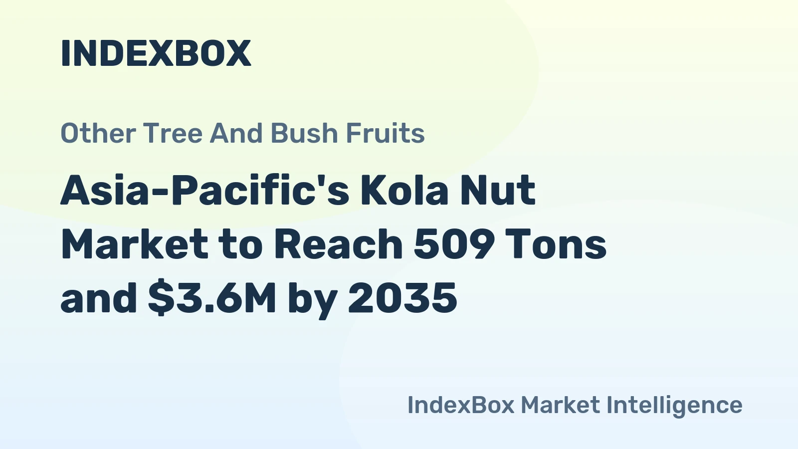 Asia-Pacific's Kola Nut Market to Reach 509 Tons and $3.6M by 2035