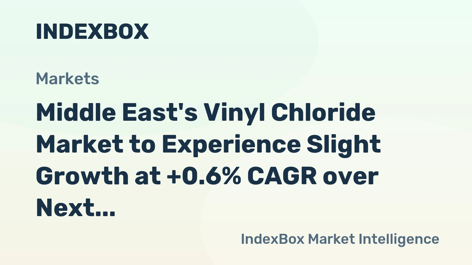 Middle East's Vinyl Chloride Market to Experience Slight Growth at +0.6% CAGR over Next Decade