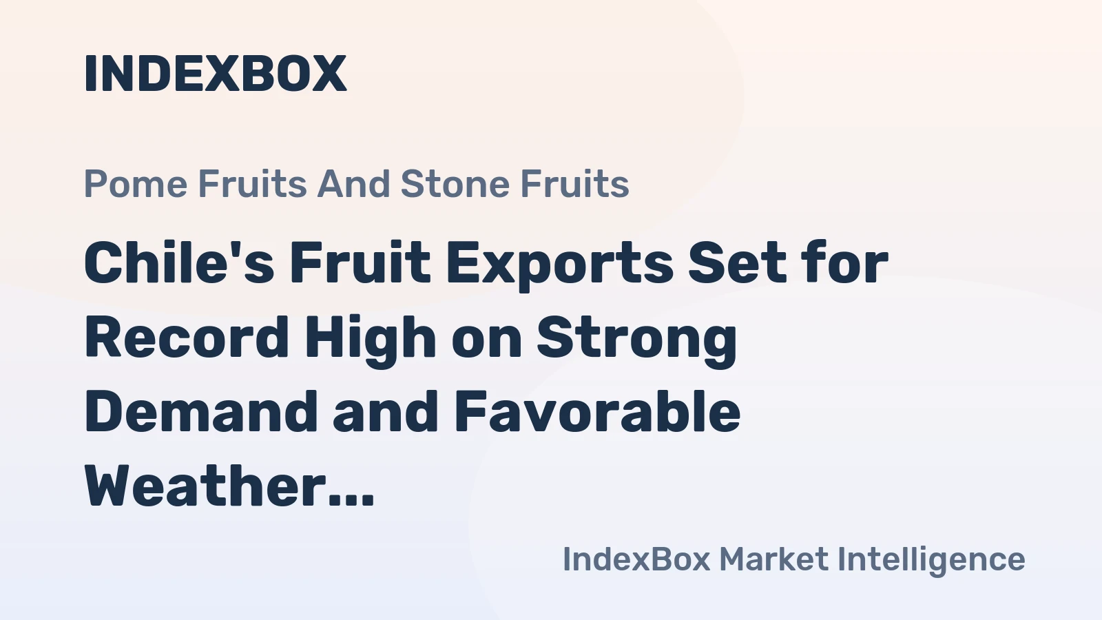 Chile's Fruit Exports Set for Record High on Strong Demand and Favorable Weather