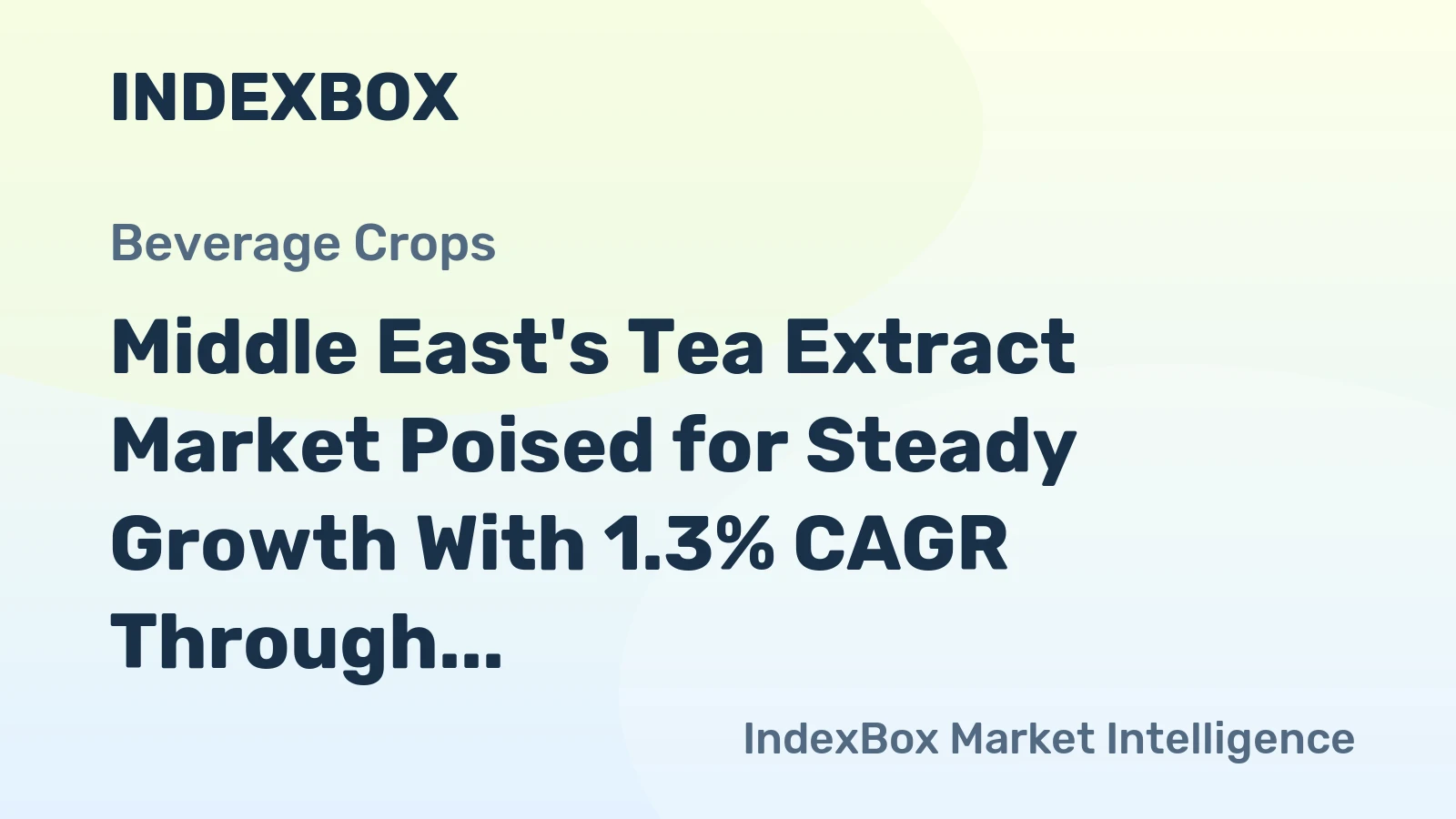 Middle East's Tea Extract Market Poised for Steady Growth With 1.3% CAGR Through 2035