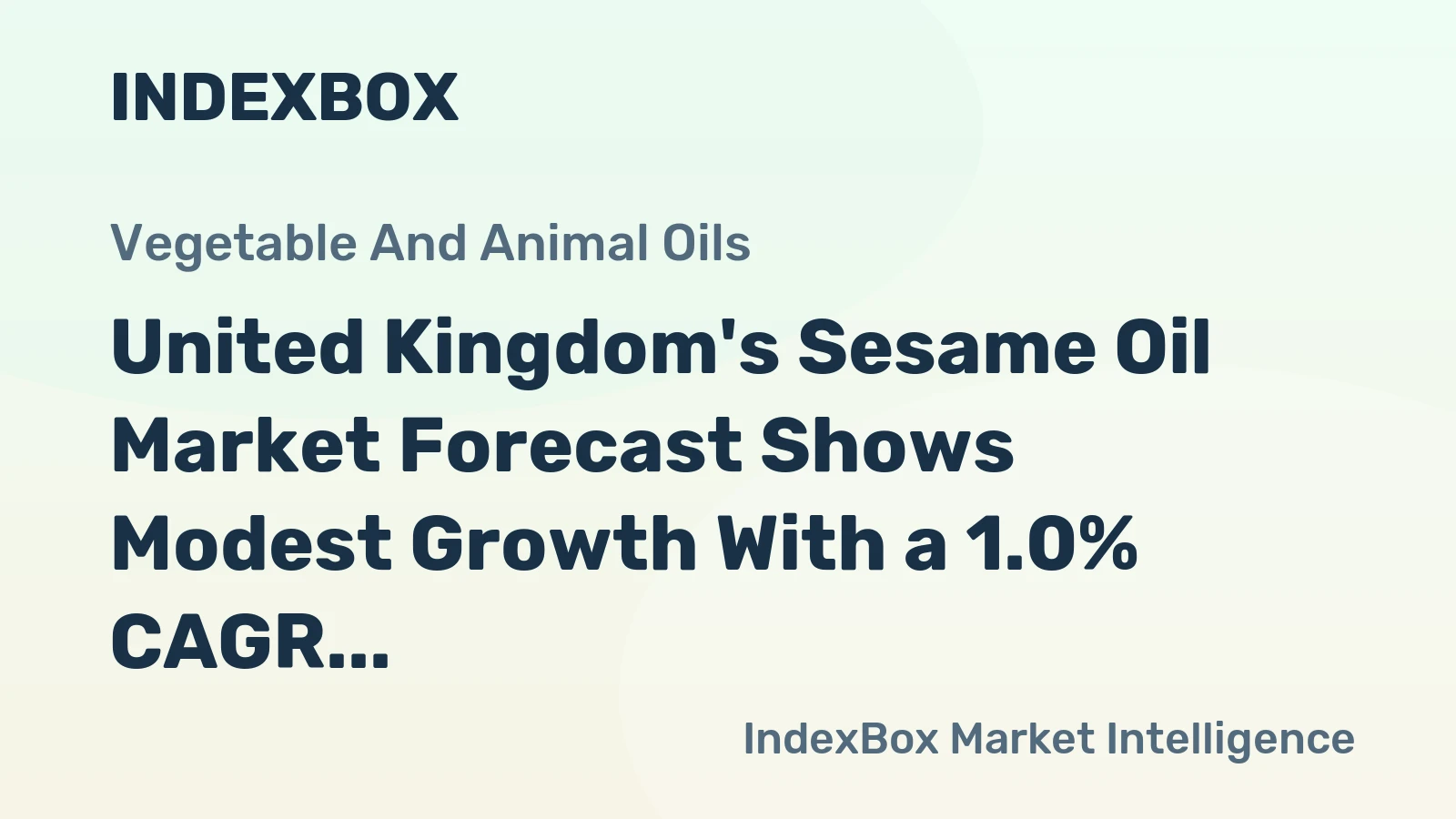 United Kingdom's Sesame Oil Market Forecast Shows Modest Growth With a 1.0% CAGR Through 2035