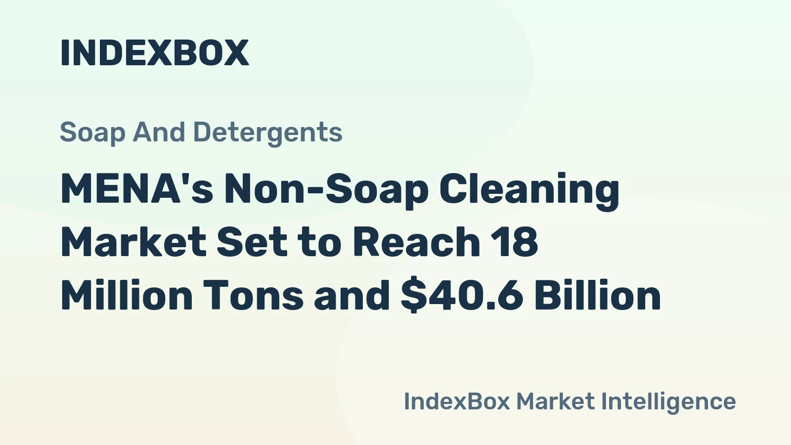 MENA's Non-Soap Cleaning Market Set to Reach 18 Million Tons and $40.6 Billion